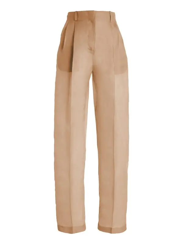Prabal Gurung High-rise Straight-leg Pants - Khaki