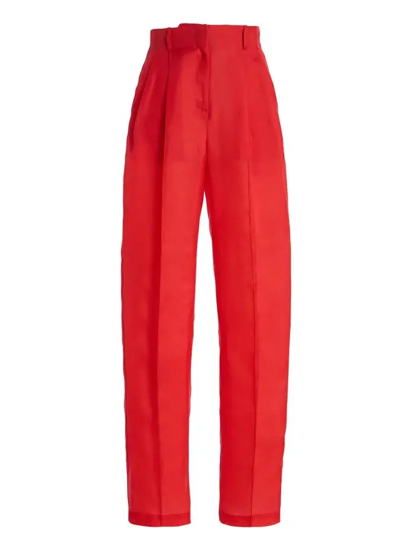 Prabal Gurung High-rise Straight-leg Pants - Red