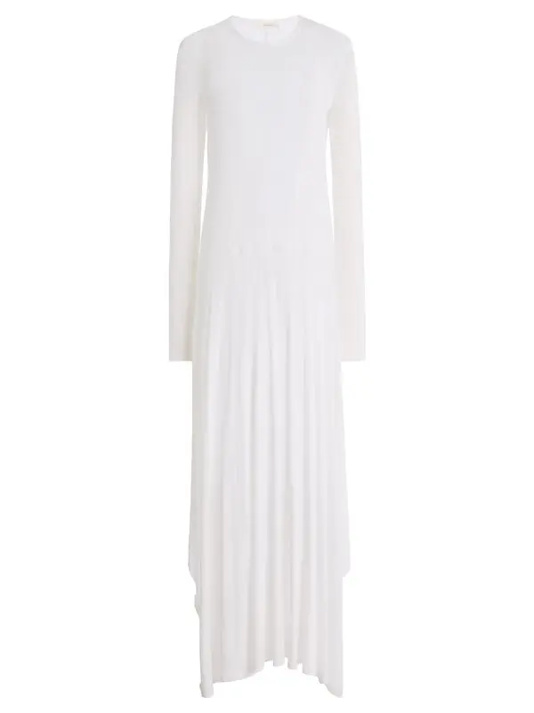 DIOTIMA Veil" Asymmetric Ribbed Cotton Maxi Dress - White
