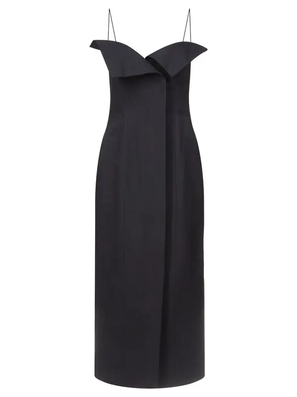 FFORME Skylar Cotton-silk Midi Dress - Black