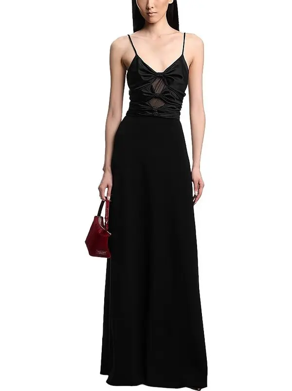 Emporio Armani Embellished Maxi Dress - Solid Black