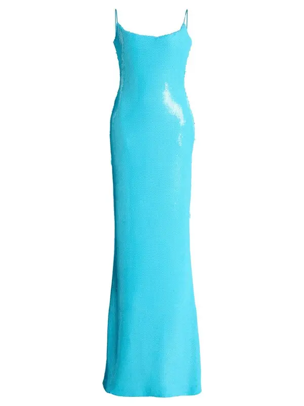 SERGIO HUDSON Sequin Embellished Gown - Turquoise