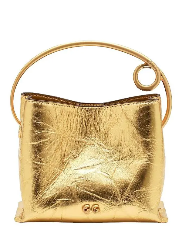 Cult Gaia Lalli Leather Top Handle Bag - Brass