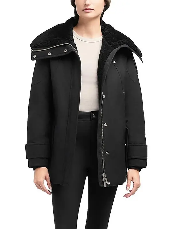 Moose Knuckles Aurora Shearling-trimmed Down Jacket - Black