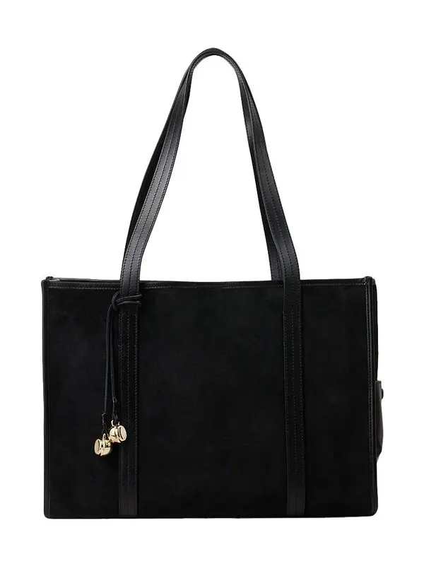 Sandro Soft Suede Tote - Black