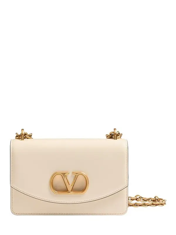 Valentino Garavani Vain Small Vlogo Shoulder Bag - Butter