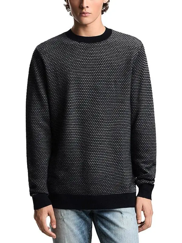 Emporio Armani Virgin Wool Jacquard Sweater - Grey
