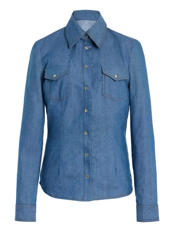 SERGIO HUDSON Button-up Denim Shirt - Blue