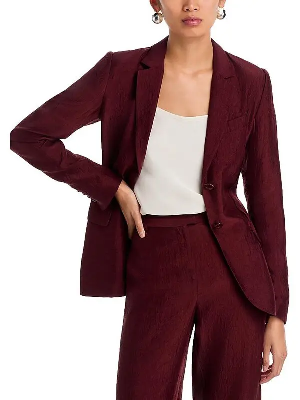 JASON WU Crinkled Satin Blazer - Medjool
