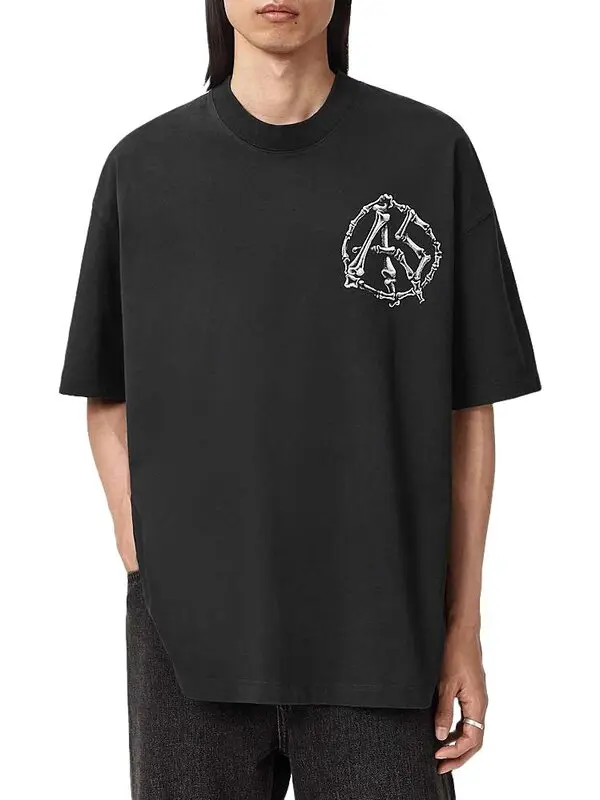 ALLSAINTS Anatomica Oversized Tee - Washed Black