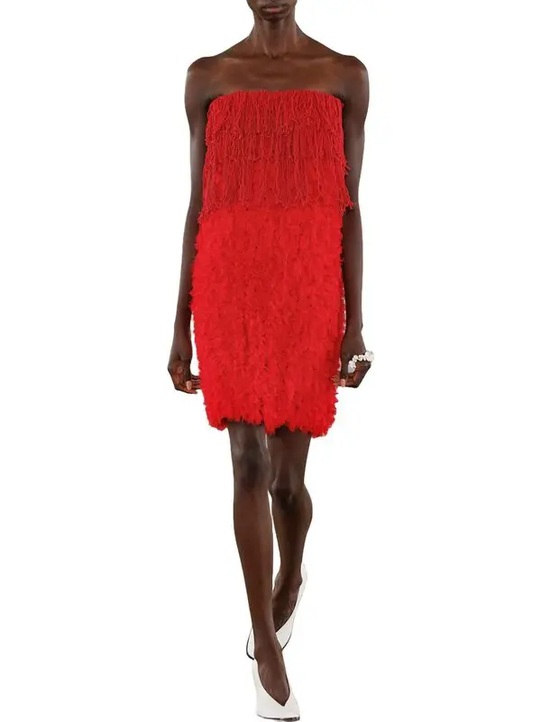 DIOTIMA Bambola Fringed Mini Dress - Red