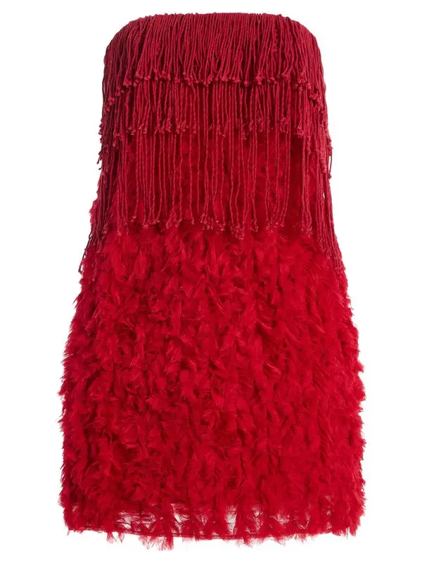 DIOTIMA Bambola Fringed Mini Dress - Red