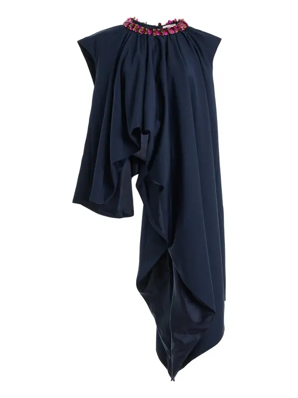 DIOTIMA Parade Asymmetric Wool Top - Navy