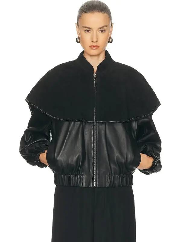 JW Anderson Oversized Collar Bomber Jacket - Black
