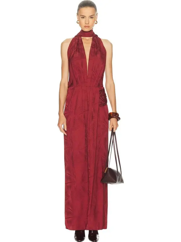 Johanna Ortiz Wildly Beautiful Maxi Dress - Wine