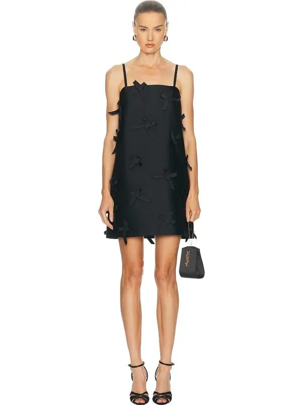 JIL SANDER Bow Pressed Mini Dress - Black