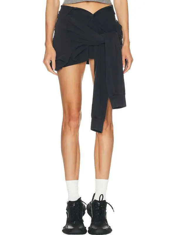 Balenciaga Knotted Polo Skirt - Washed Black 2