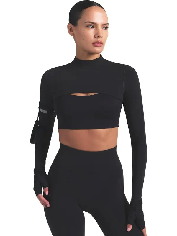 Nike Vintage Seamless Long-sleeve Shrug - Black