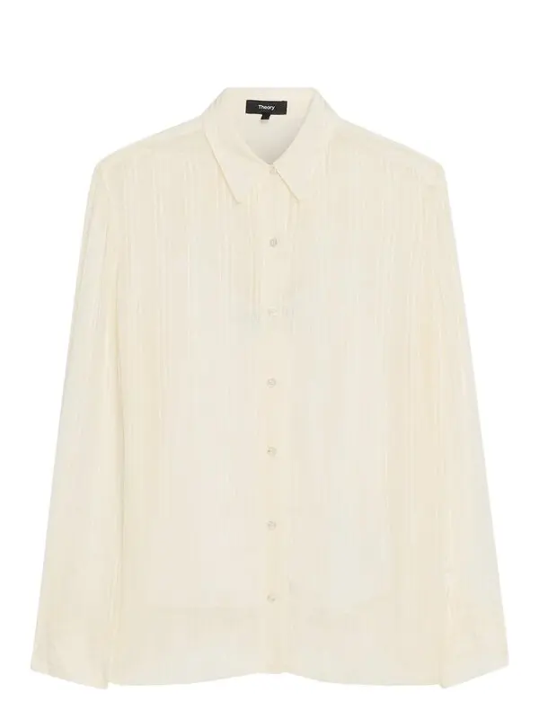 Theory Classic Button-front Shirt - Ivory