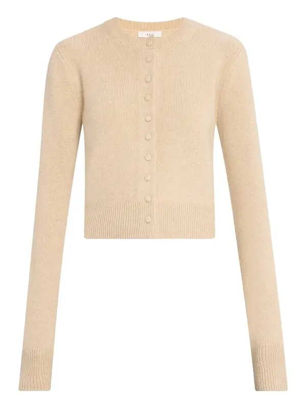 A.L.C. Skyler Cashmere Crewneck Cardigan - Agate Ston