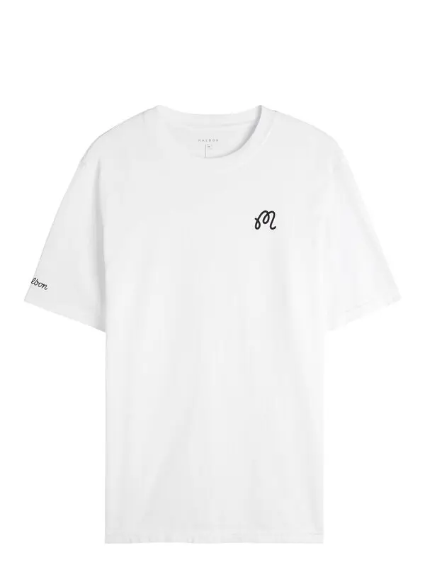 MALBON Bermuda Logo-print Cotton T-shirt - White