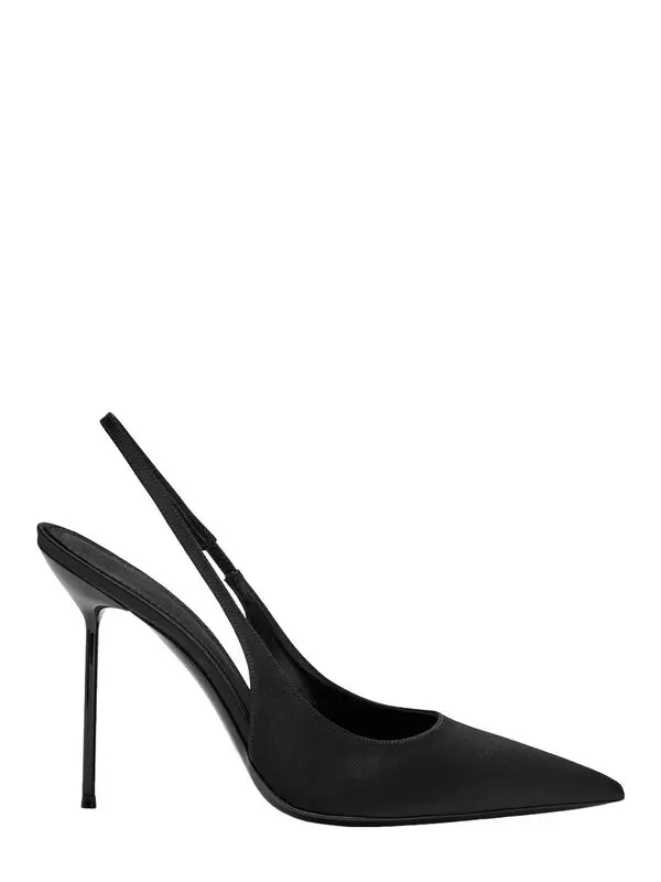 Paris Texas Lidia 105 Satin Slingback Pumps - Black