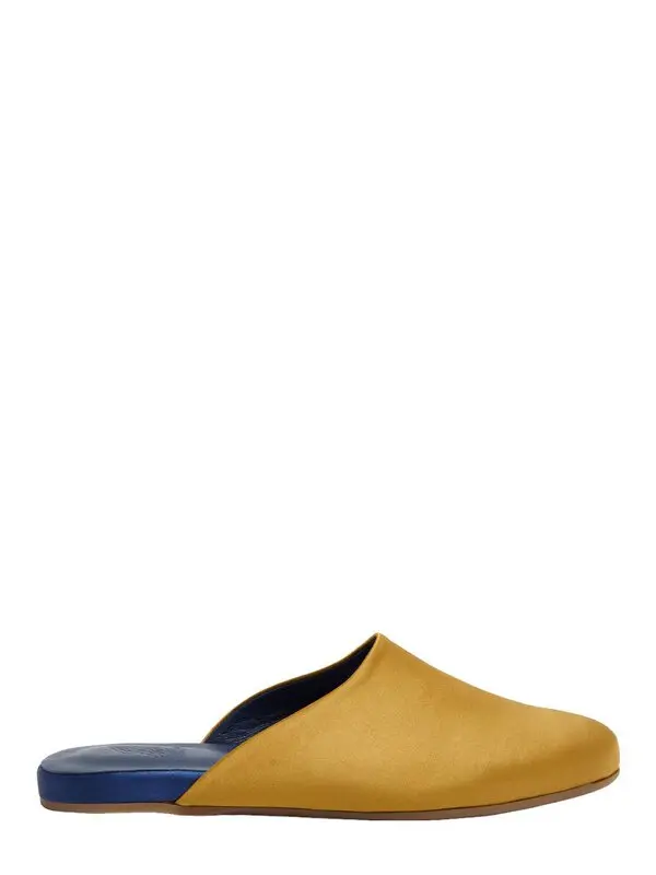 ANCIENT GREEK SANDALS The Slipper Satin Mules - Yellow