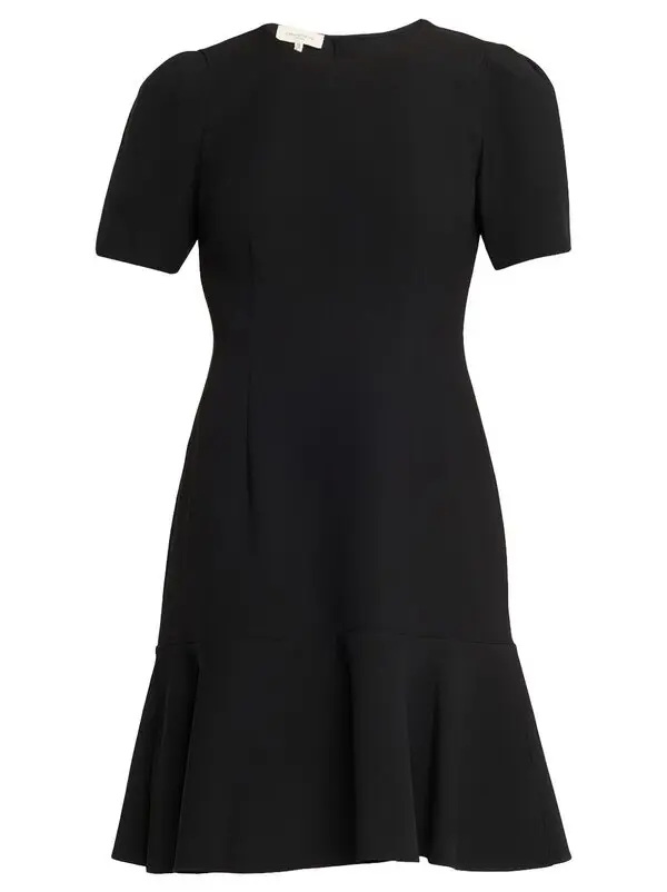 Lafayette 148 New York Flounce Crepe Dress - Black