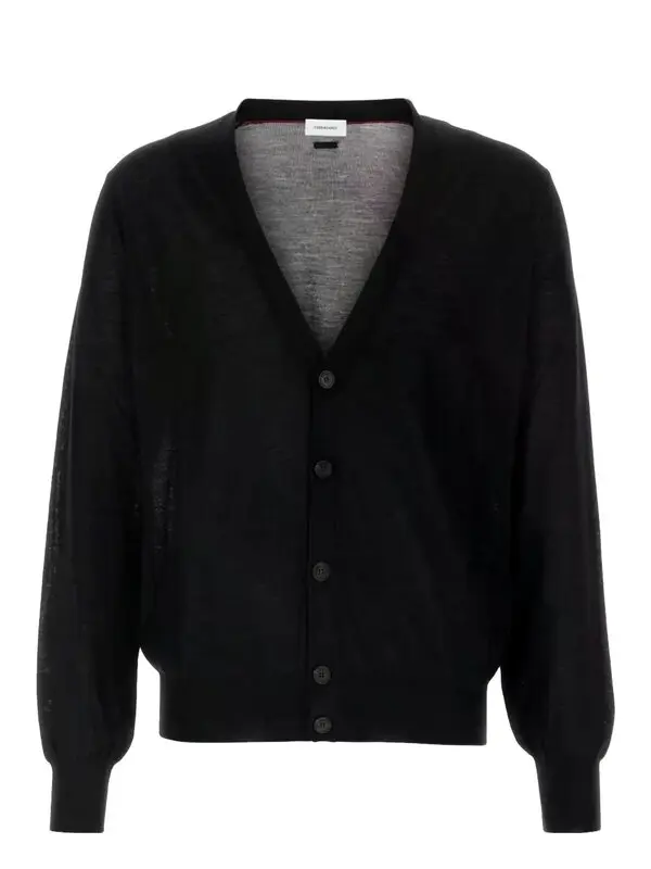FERRAGAMO Virgin Wool Blend Cardigan - Black
