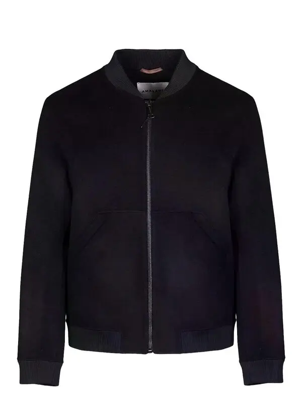 AMARANTO Zip-up Bomber Jacket - Black