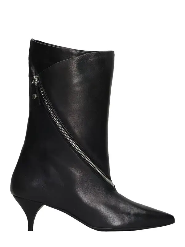 ALCHIMIA Zip-closure Kitten Heel Boots - Black