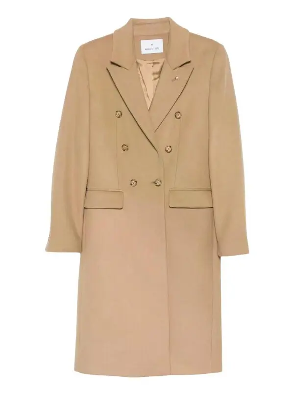 MANUEL RITZ Double-breasted Wool-blend Coat - Neutrals
