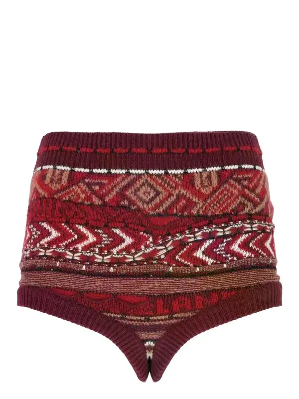 LANEUS Geometric-pattern Shorts - Red