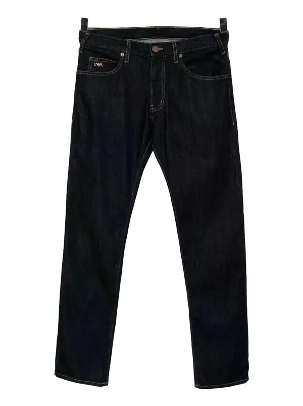Emporio Armani Logo-patch Jeans - Blue