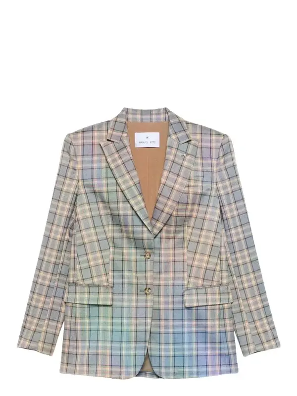 MANUEL RITZ Check-print Blazer - Grey