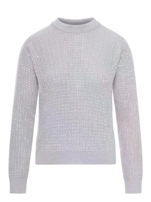 GOLDEN GOOSE Crystal-embellished Ribbed Sweater - Grey