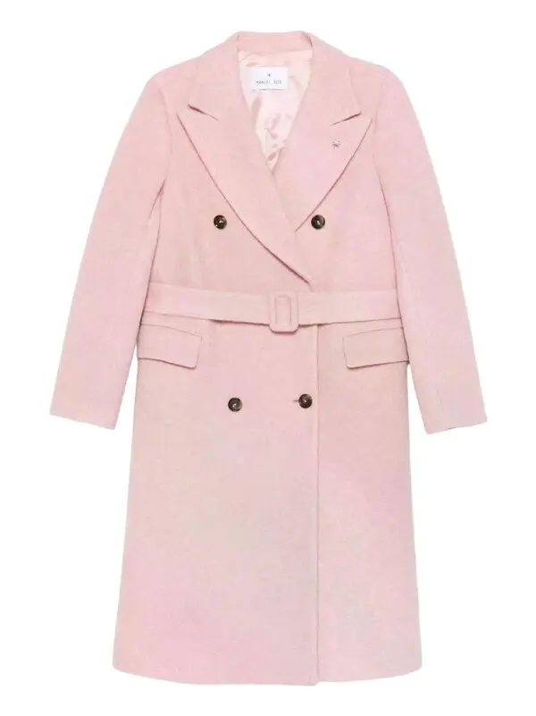 MANUEL RITZ Flap-pockets Double-breasted Coat - Pink