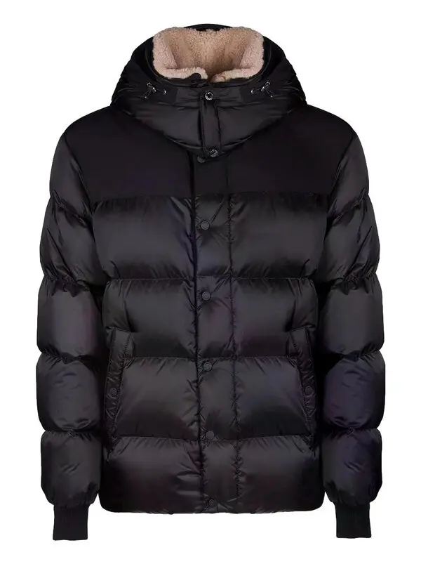 MOORER Hooded Puffer Jacket - Black