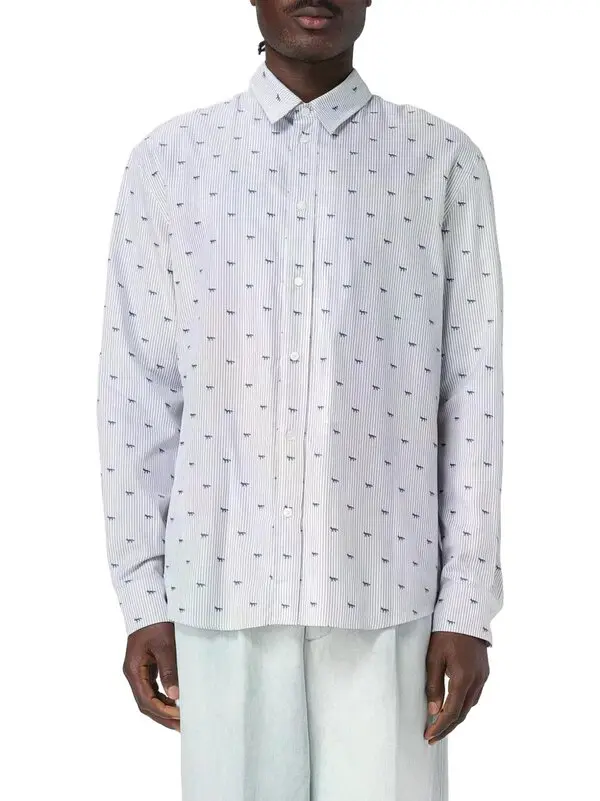 Maison Kitsuné Striped Fox Shirt - White
