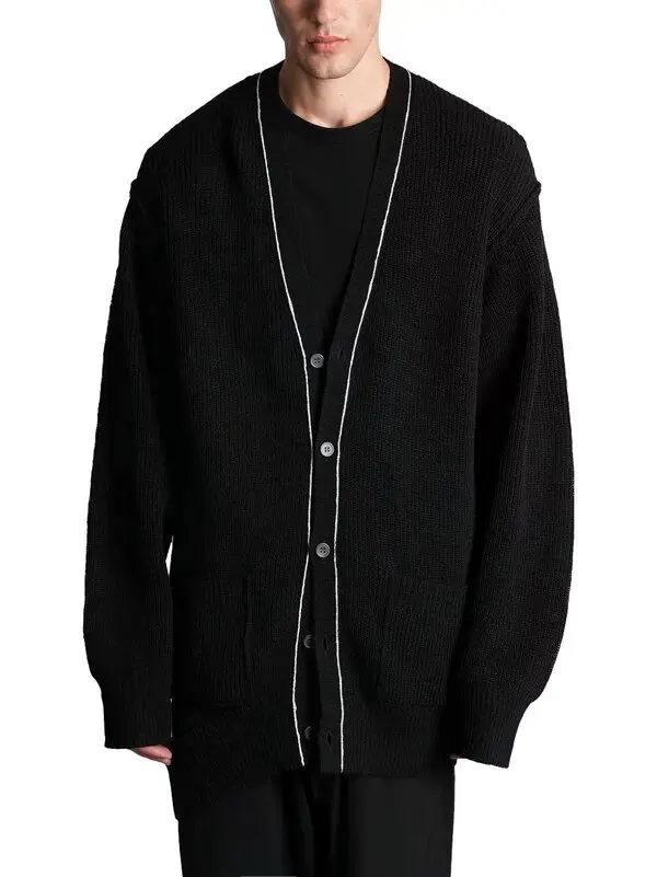 Yohji Yamamoto Button Trim Cardigan - Black