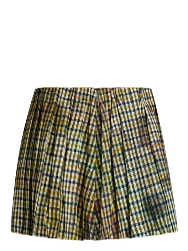 Etro Gingham Pleated Mini Skirt - Neutrals