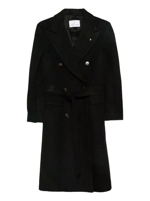 MANUEL RITZ Belted Double-breasted Coat - Black