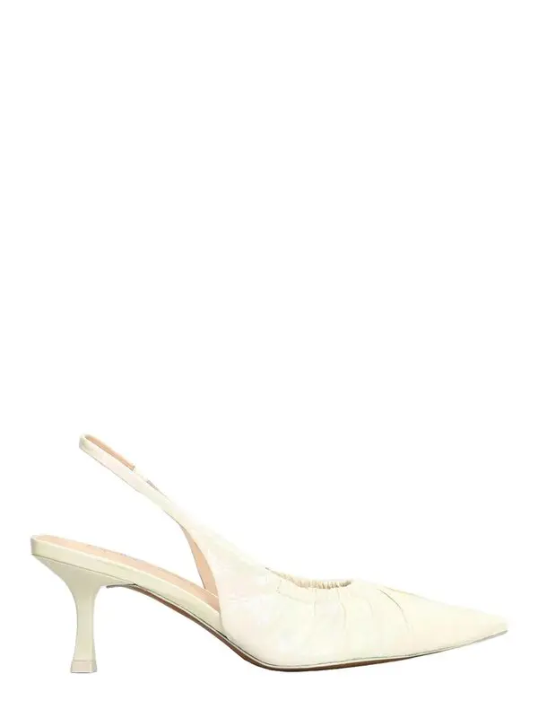 GUILHERMINA Gathered Slingback Pumps - White