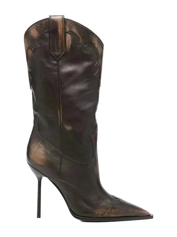 Paris Texas Pointed-toe Stiletto Knee-high Boots - Brown