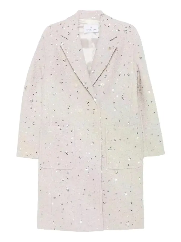 MANUEL RITZ Sequin-embellished Coat - Neutrals