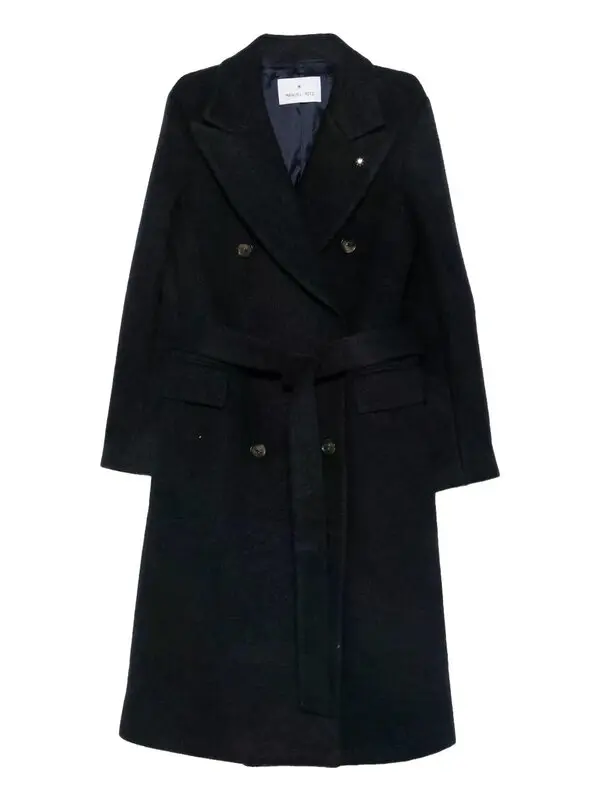 MANUEL RITZ Belted Double-breasted Coat - Blue