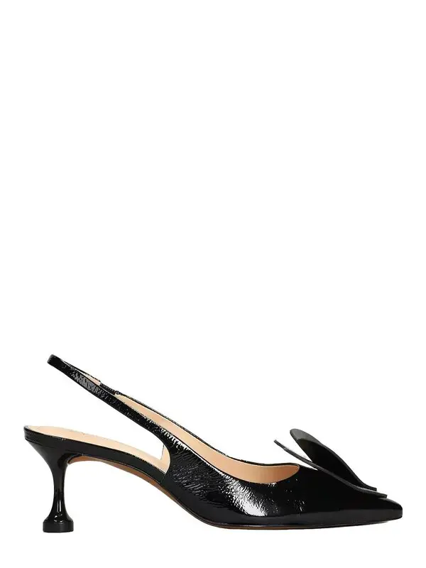 GUILHERMINA Heart-appliqué Slingback Pumps - Black