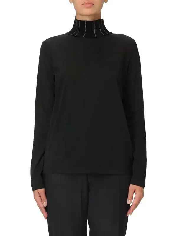 Fabiana Filippi Roll-neck Ribbed-knit Jumper - Black
