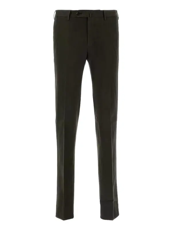 PT TORINO Cotton Blend Straight-leg Trousers - Brown
