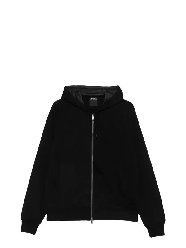 Zegna Zip-up Hoodie - Black